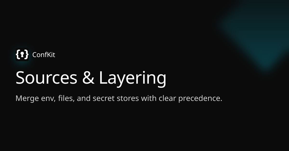 Sources & Layering · ConfKit
